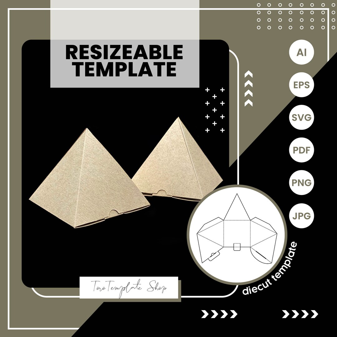 Pyramid Box Template, Triangle Box Template, Gift Box Template ...