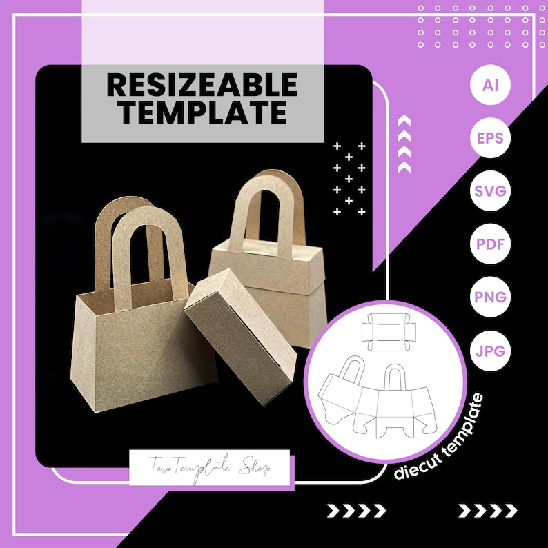 Box With Handle Template, Box With Lid Template, Gift Box Template ...