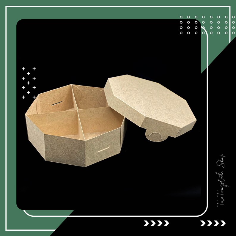 Octagon Box With Lid Template, Gift Box Template, Candy Box Template ...