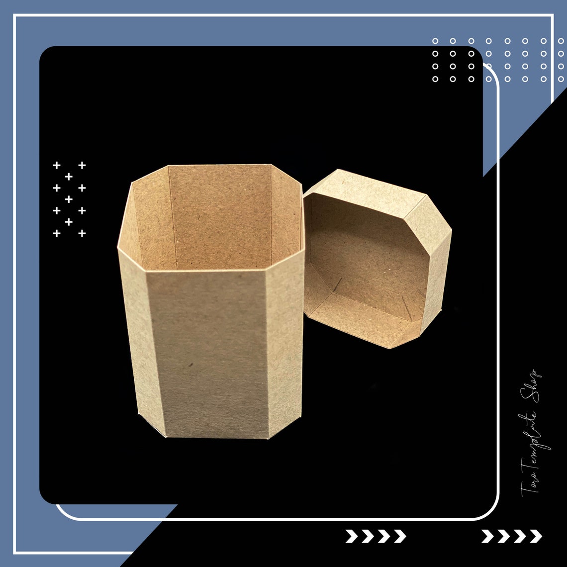 Octagon Box With Lid Template, Gift Box Template, Candy Box Template ...