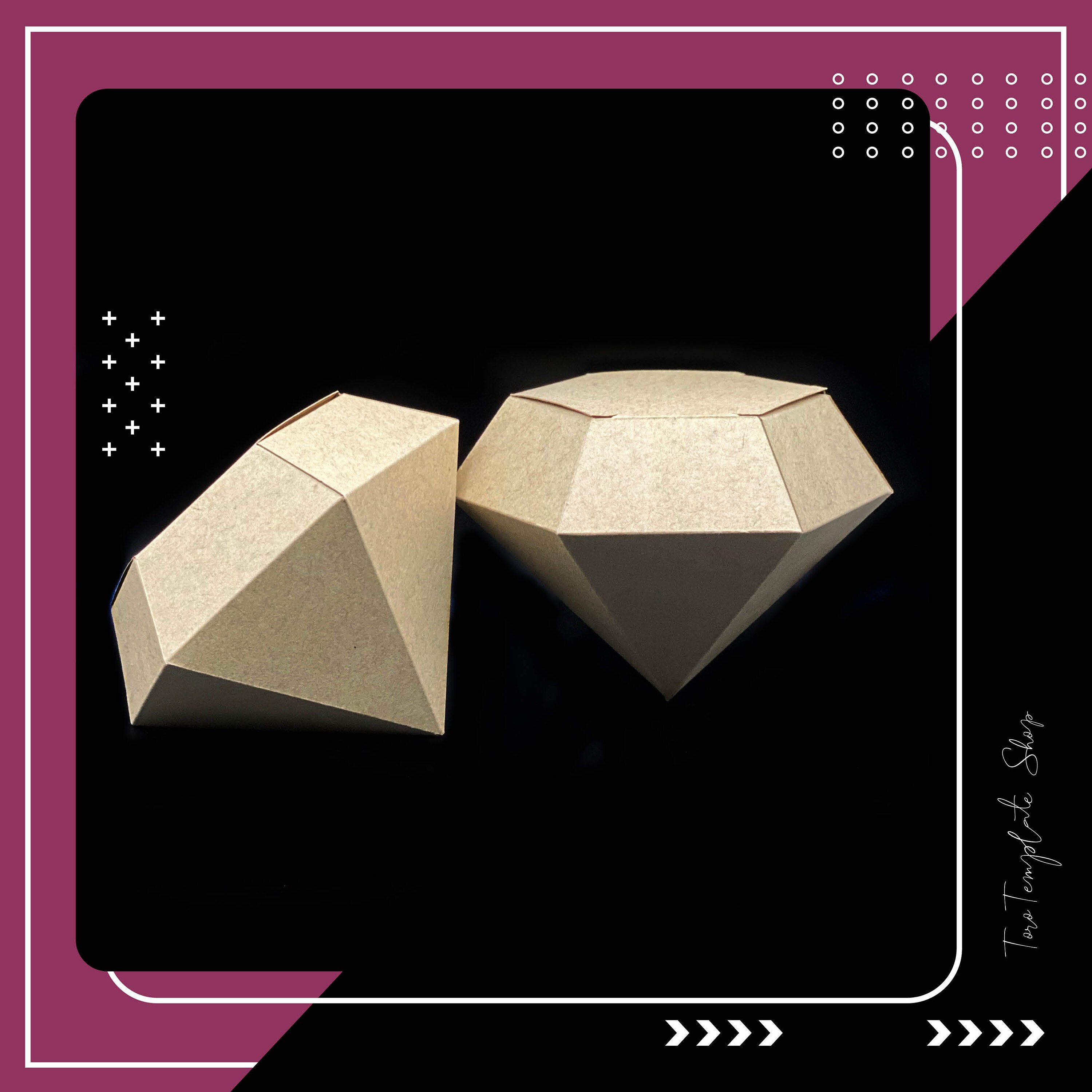 Diamond Shape Box Template, Gift Box Template, Candy Box Template ...