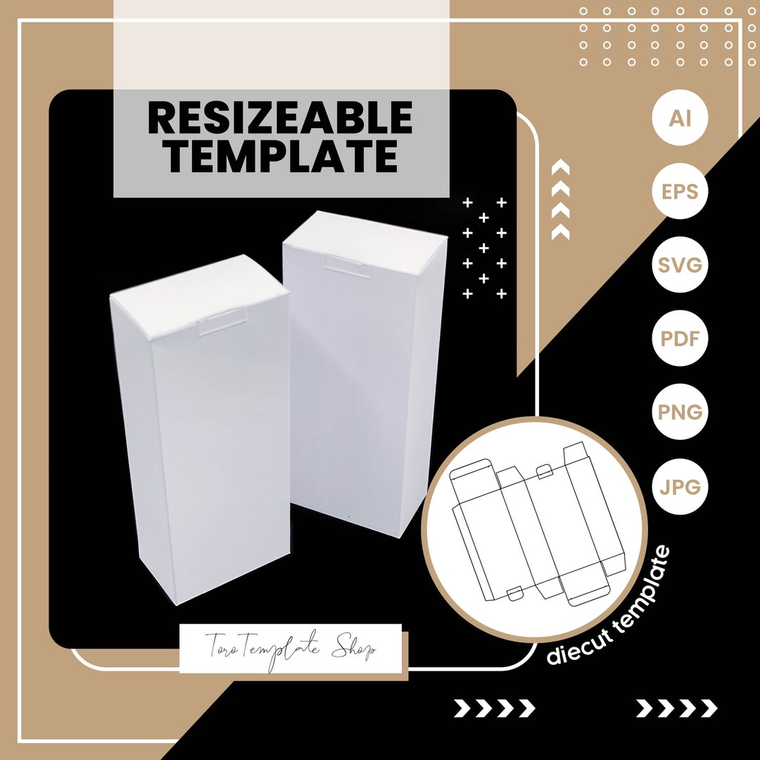 Long Box Template, Gift Box Template, Candy Box Template, Resizeable ...