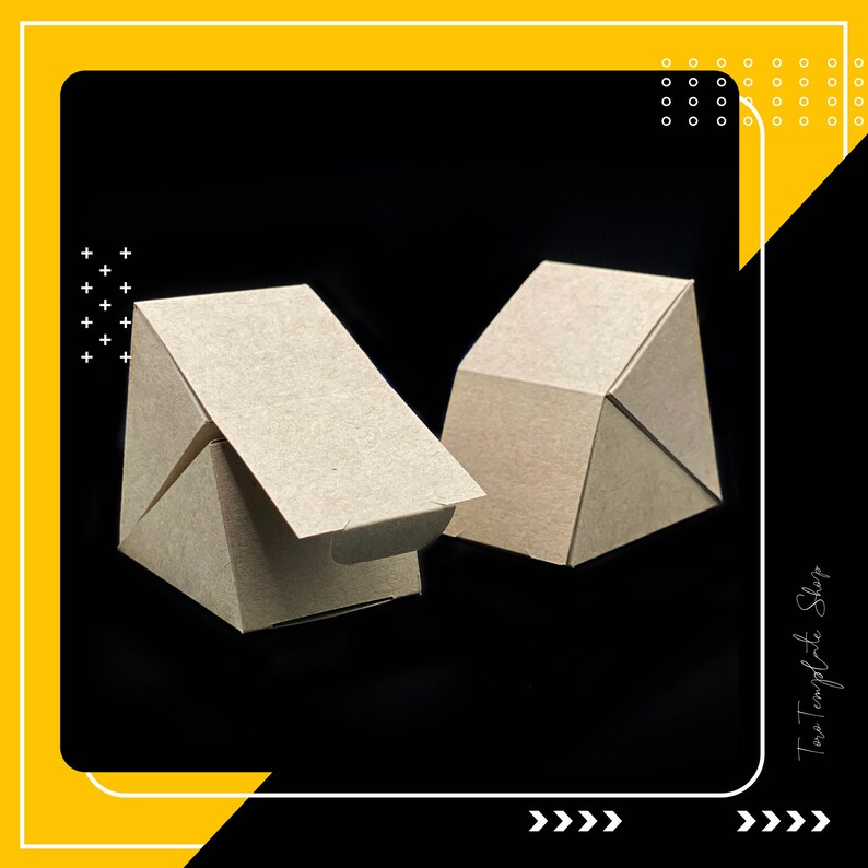 Twin Triangle Box Template: Printable Gift/candy Box (digital Download ...