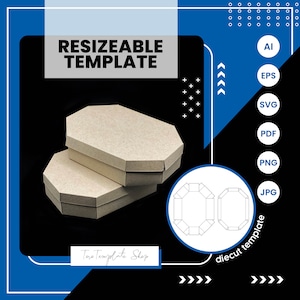 Octagon Box Template, Gift Box Template, Candy Box Template, Cookies ...