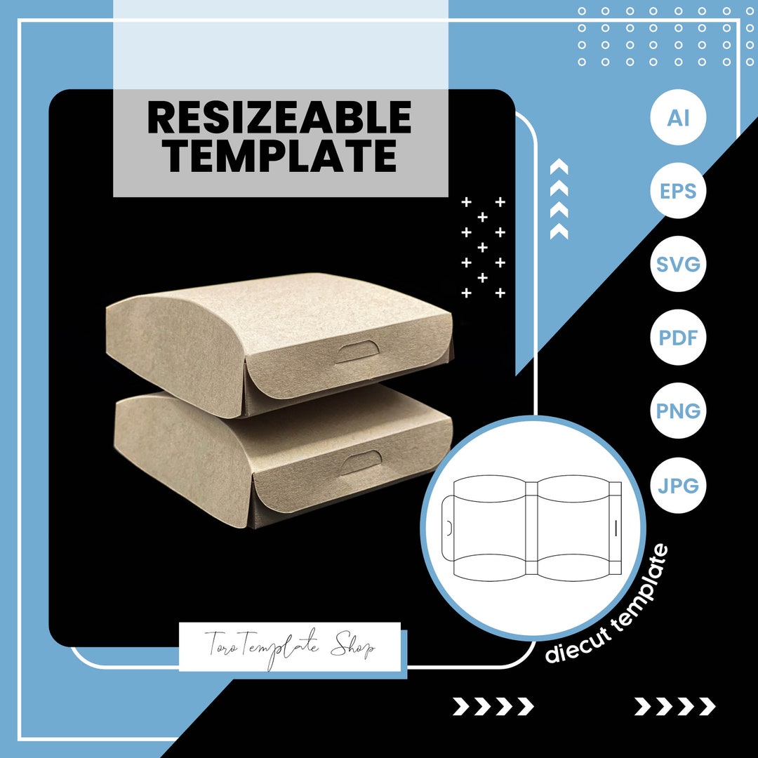 Curved Box Template, Gift Box Template, Candy Box Template, Cookies Box ...