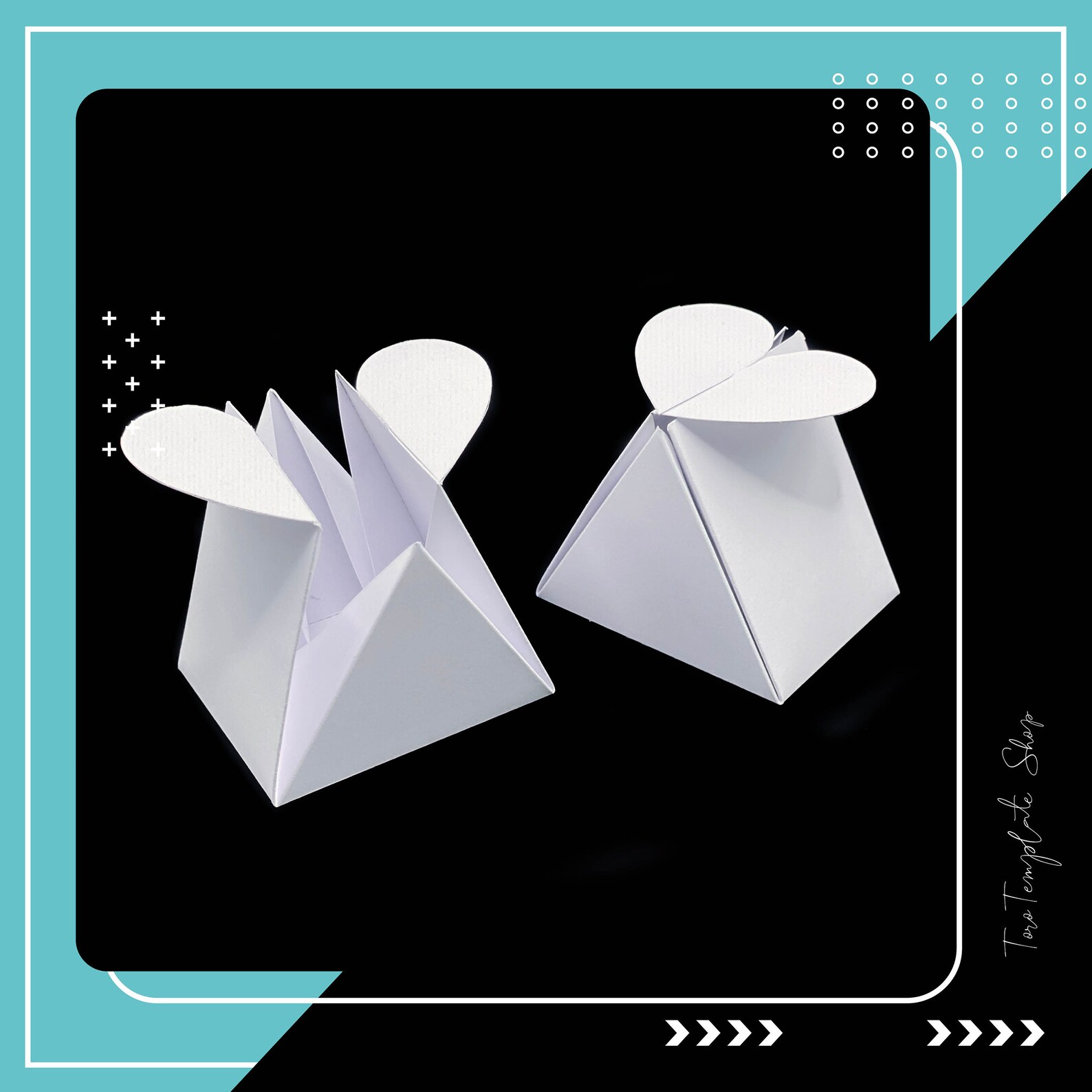 Triangle Box Template, Gift Box Template, Jewelry Box Template, Candy ...