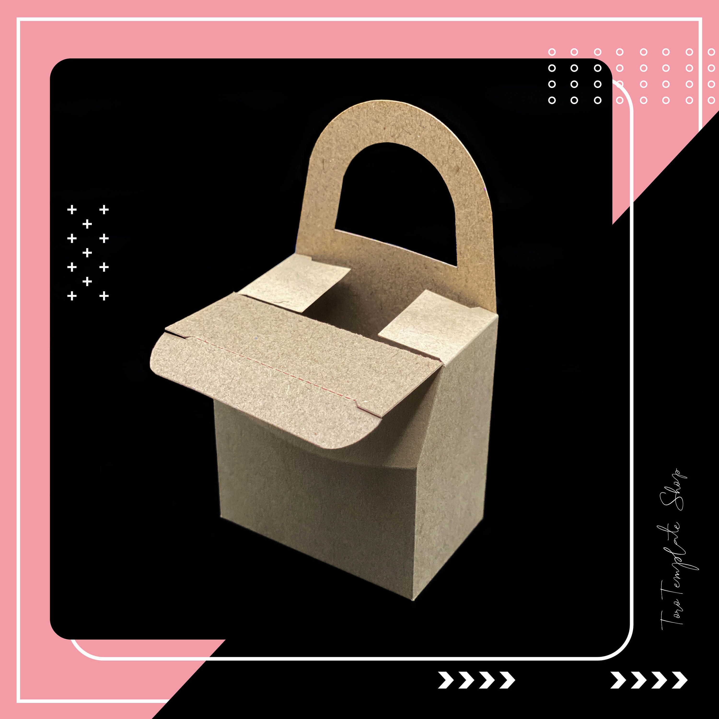 Box With Handle Template Gift Box Template Candy Box - Etsy