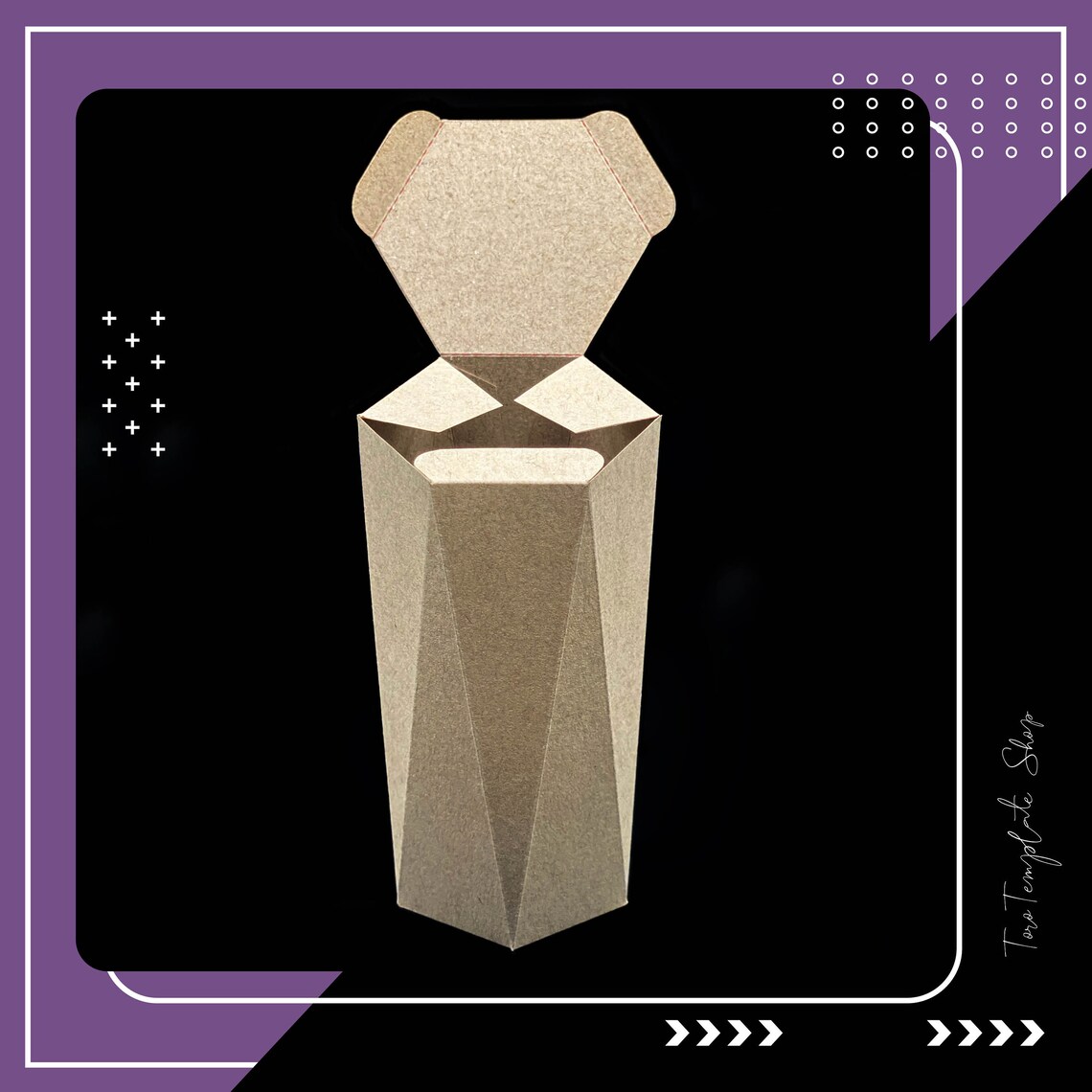 Hexagon Zigzag Box Template, Gift Box Template, Candy Box Template ...