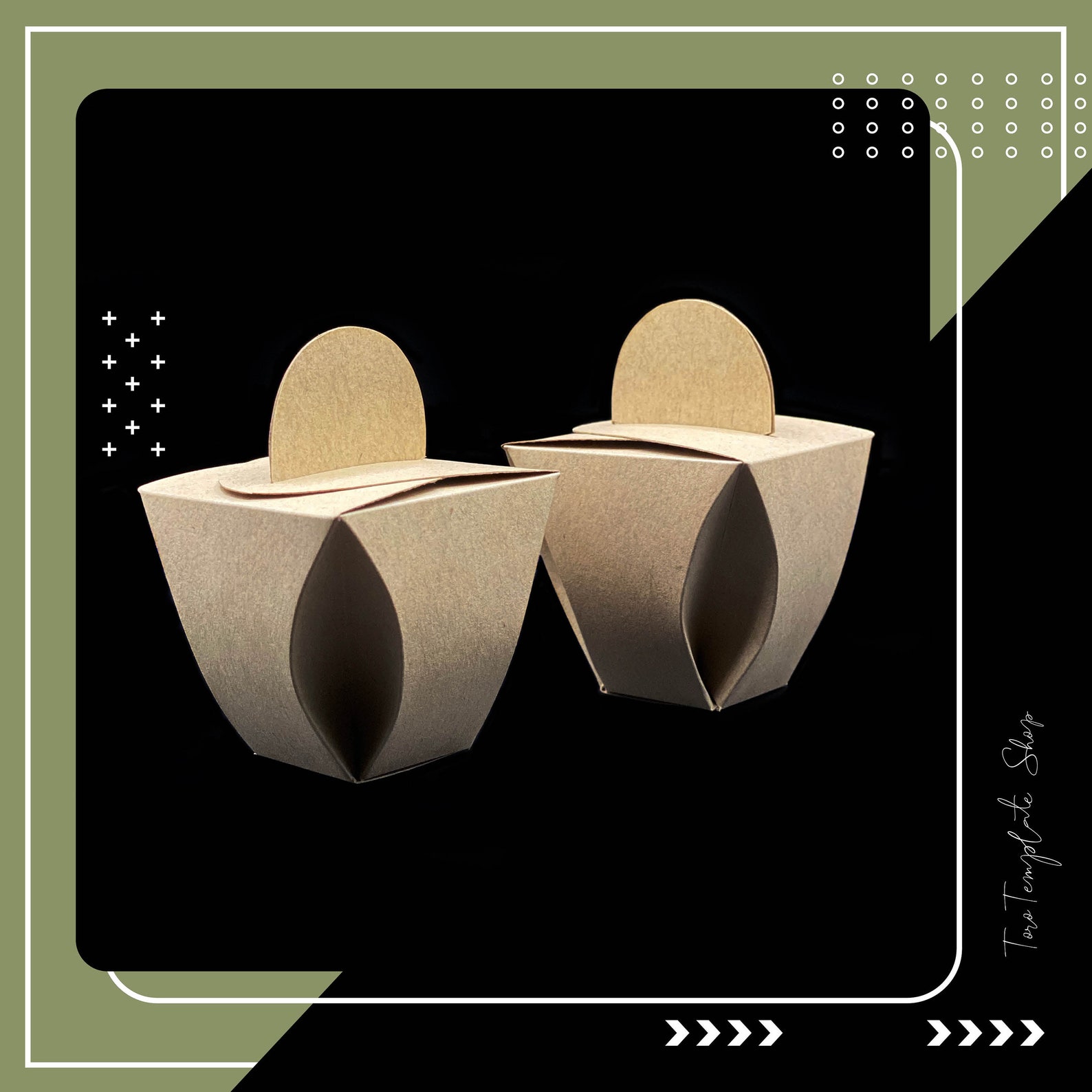 Curved Box Template, Gift Box Template, Candy Box Template, Cookies Box ...