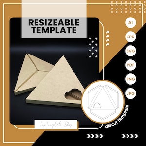 Triangle Box Template, Gift Box Template, Box Template, Handkerchief ...