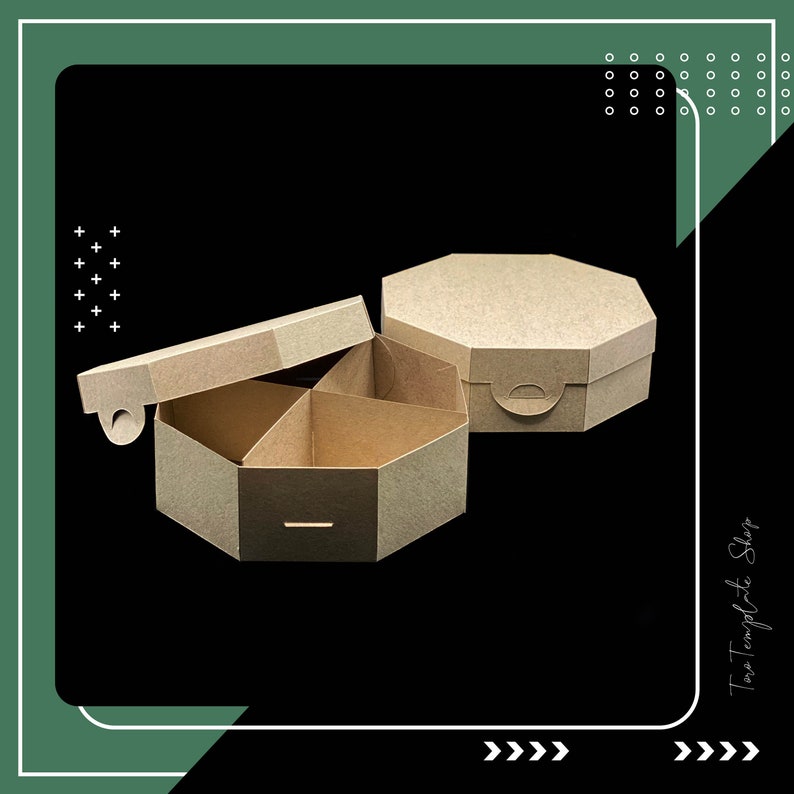 Octagon Box With Lid Template, Gift Box Template, Candy Box Template ...