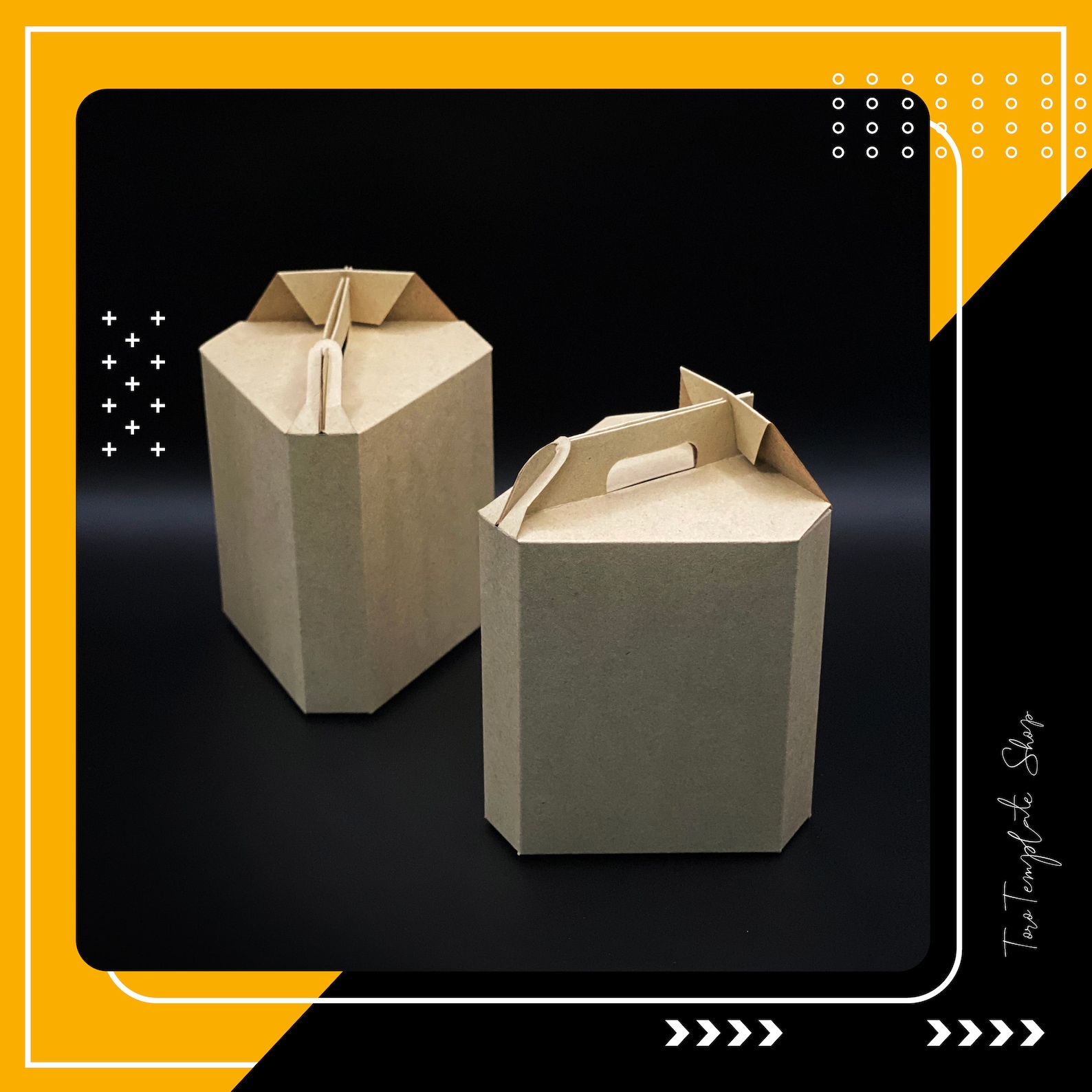 Cut Corner Triangle Box Template, Box Template, Gift Box Template ...