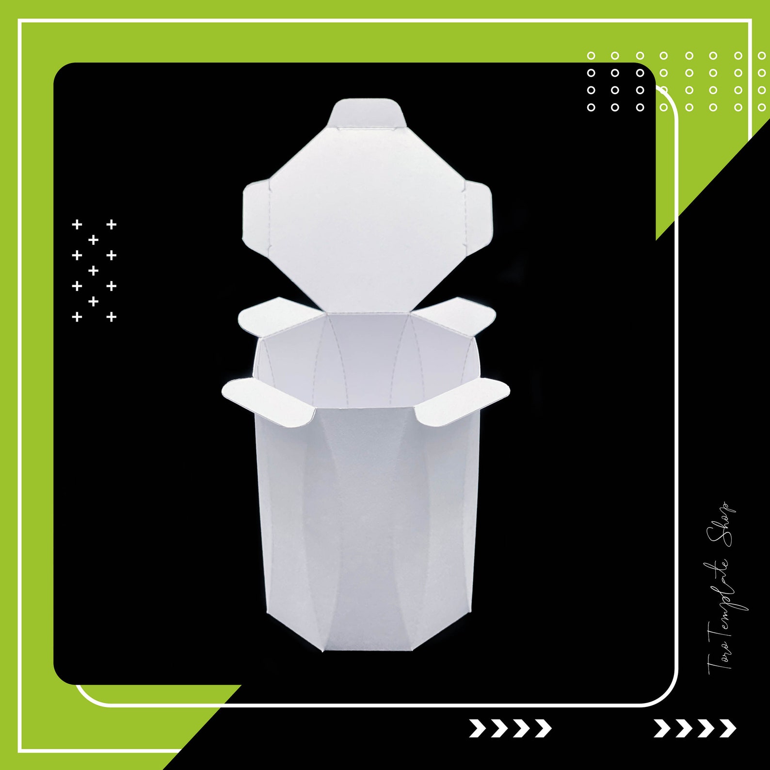 Octagon Box Template, Curved Angle Box Template, Gift Box Template ...