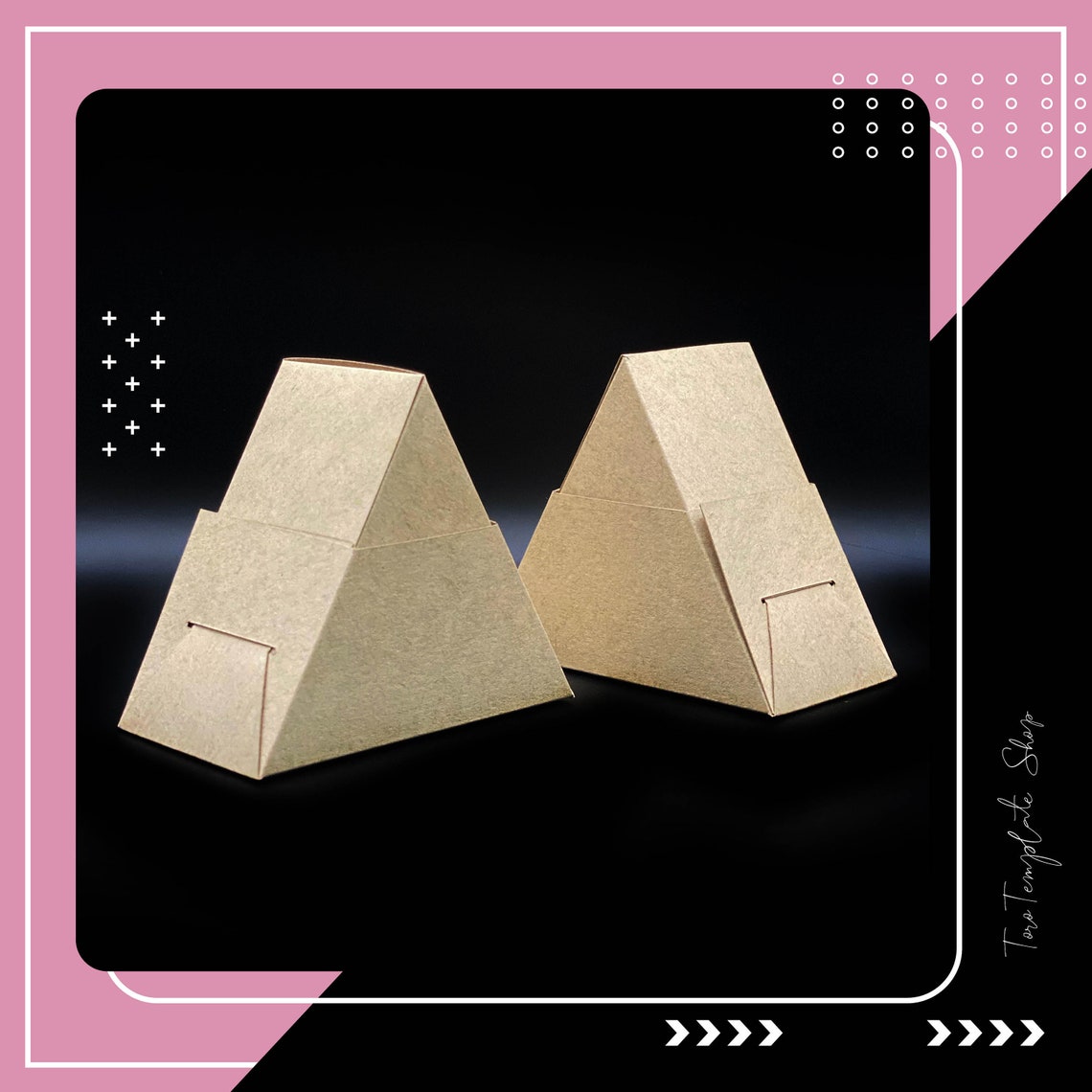 Triangle Box Template Cookies Box Template Gift Box - Etsy