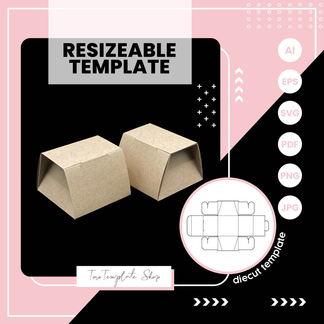 Trapezoid Gift Box Template: Resizeable Printable (digital Download) - Etsy