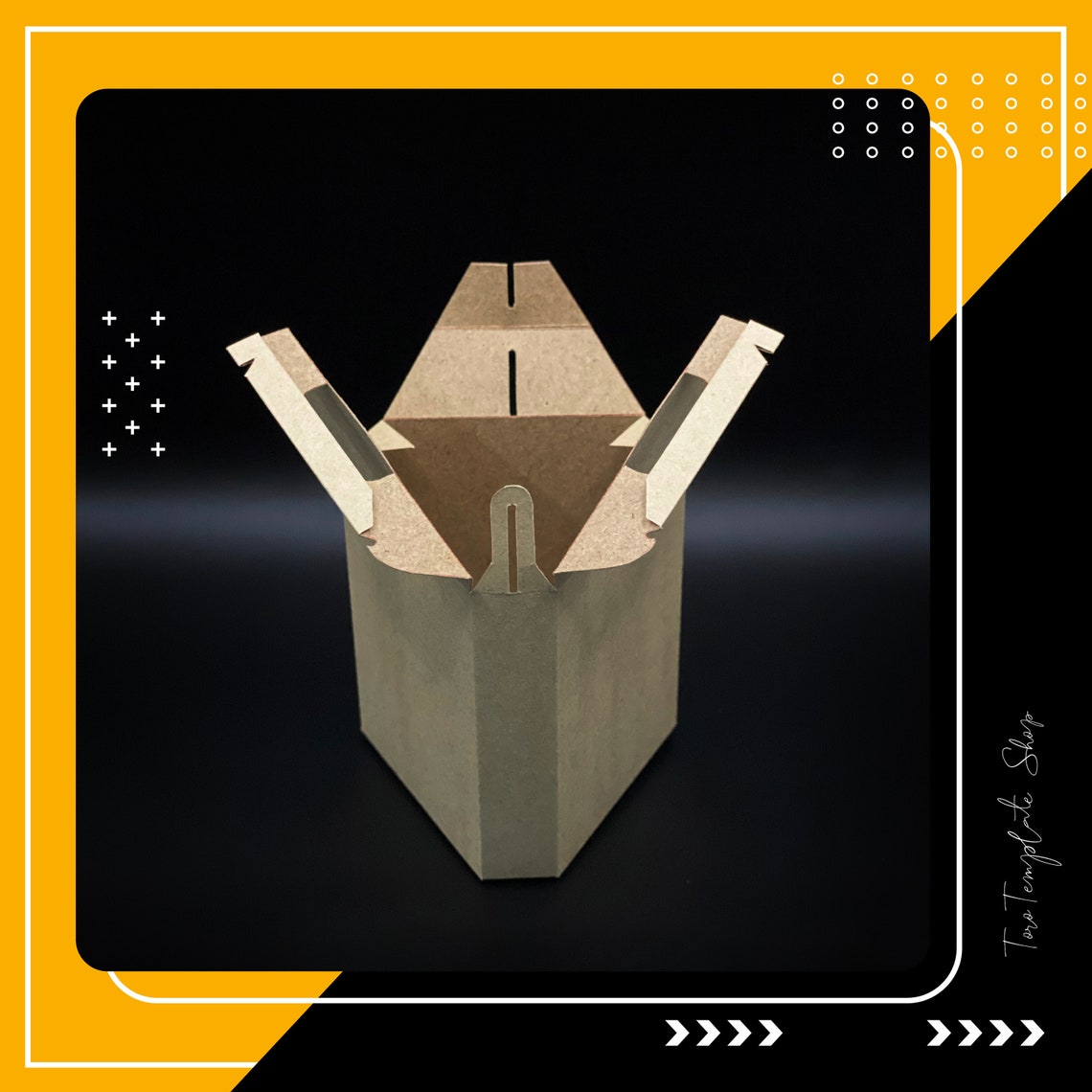 Cut Corner Triangle Box Template, Box Template, Gift Box Template ...