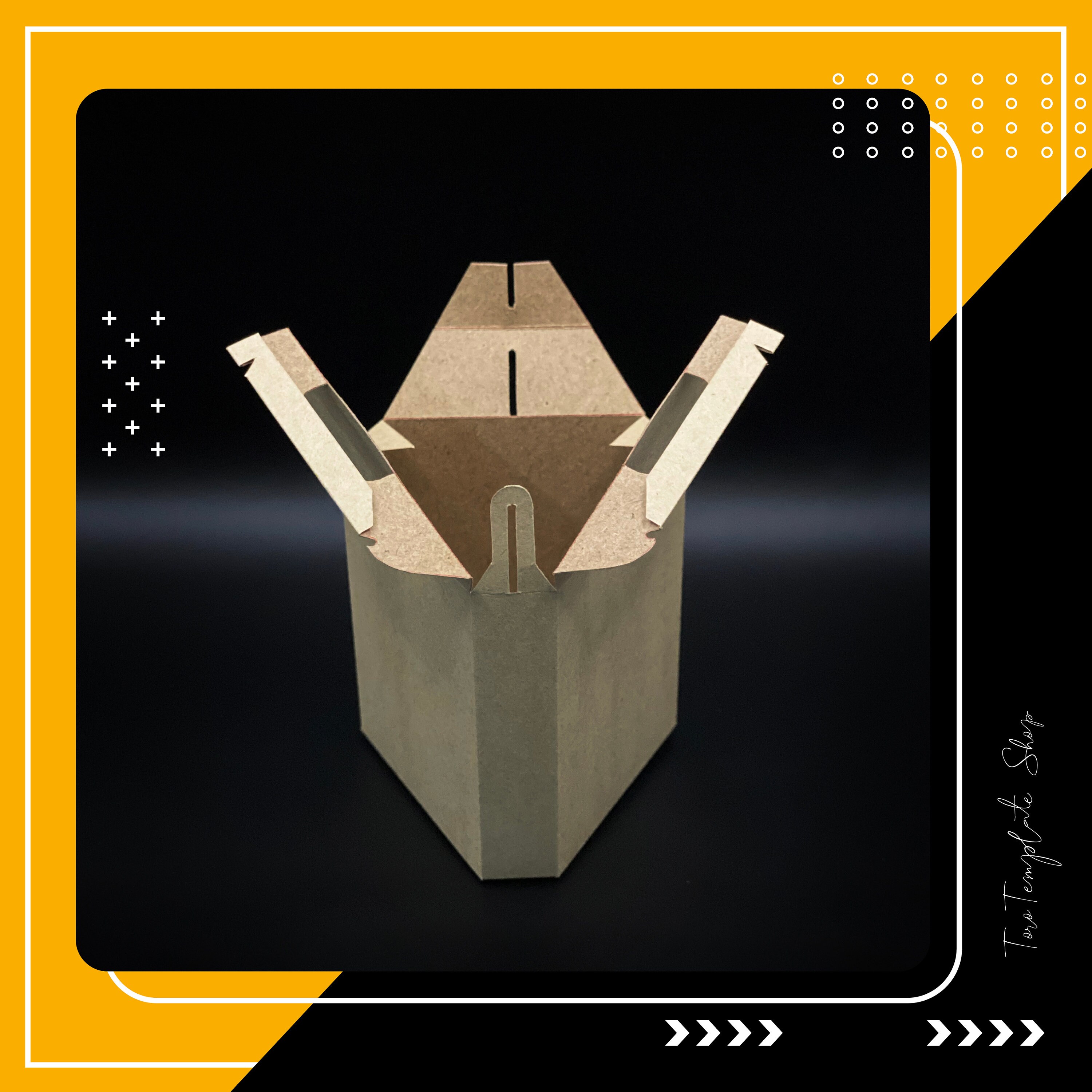 Cut Corner Triangle Box Template, Box Template, Gift Box Template ...