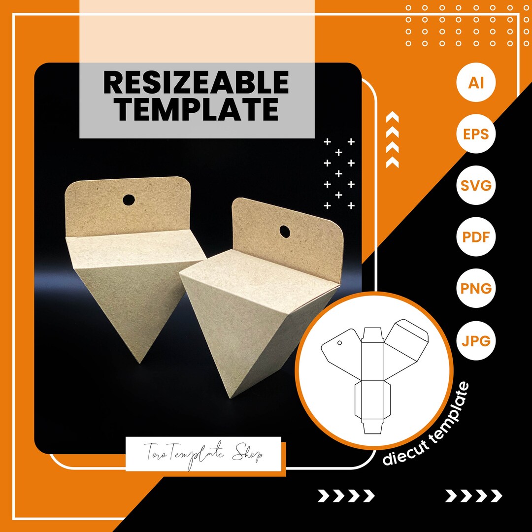 Triangle Box Template, Box Template, Cookies Box Template, Gift Box ...