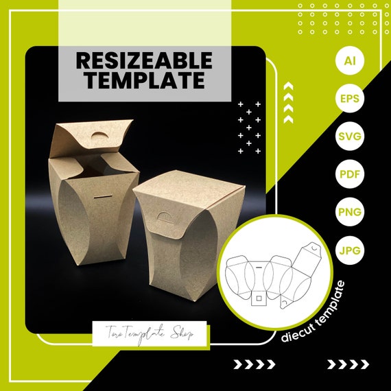 Curved Box Template Box Template Cookies Box Template Gift - Etsy