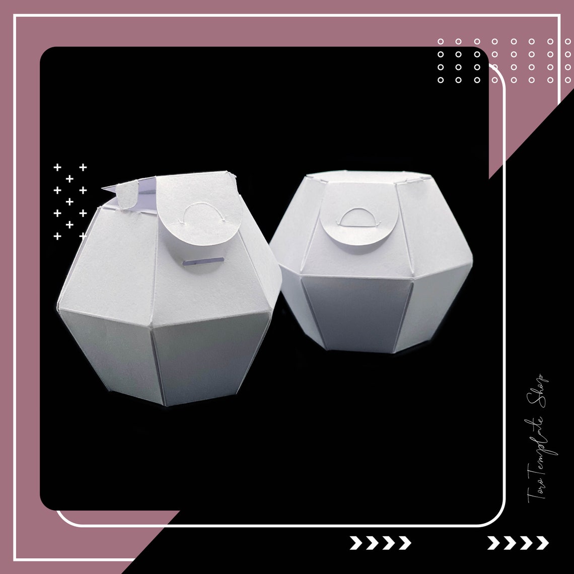 Hexagon Box Template, Gift Box Template, Candy Box Template, Crystal ...