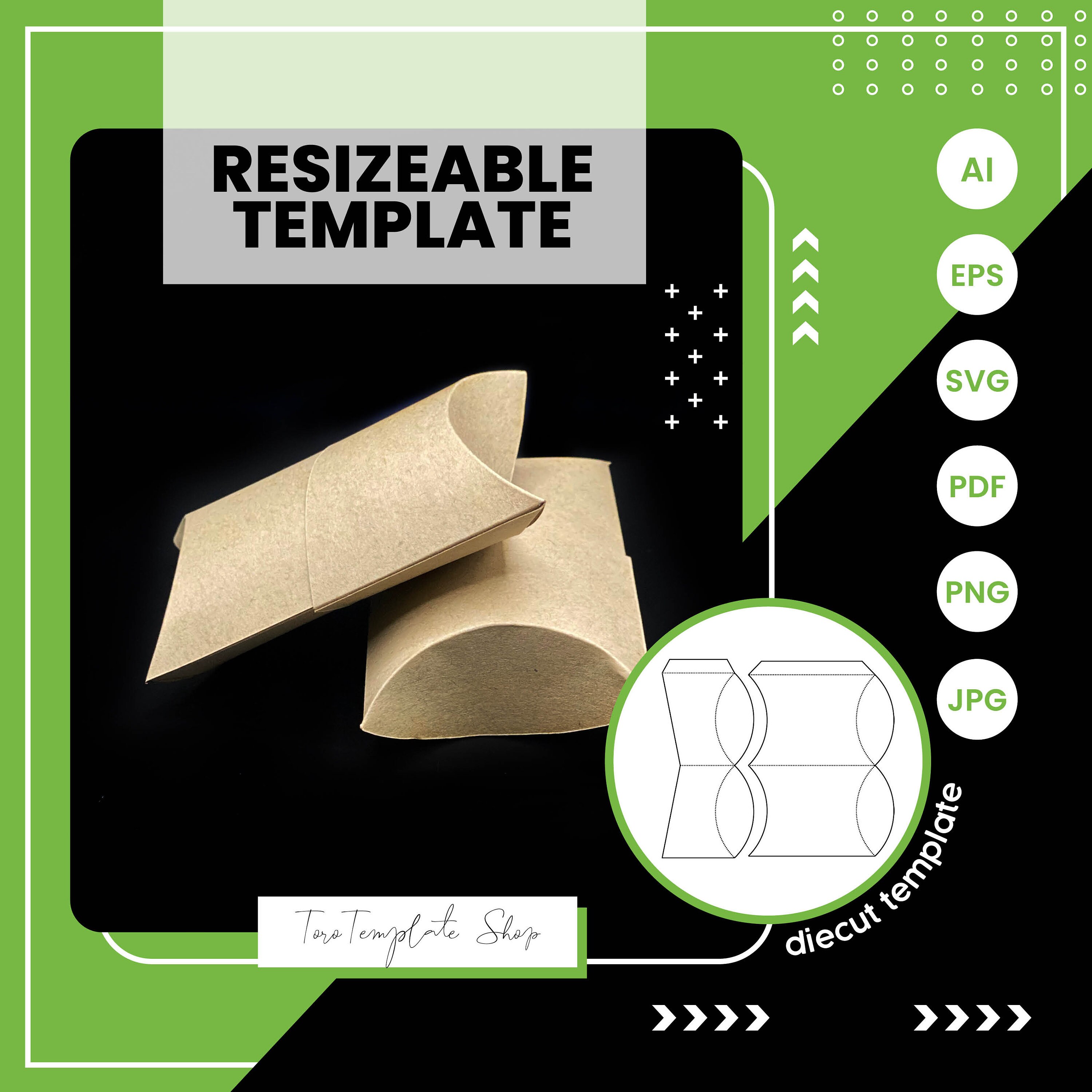 Curved Box Template Cookies Box Template Gift Box Template - Etsy
