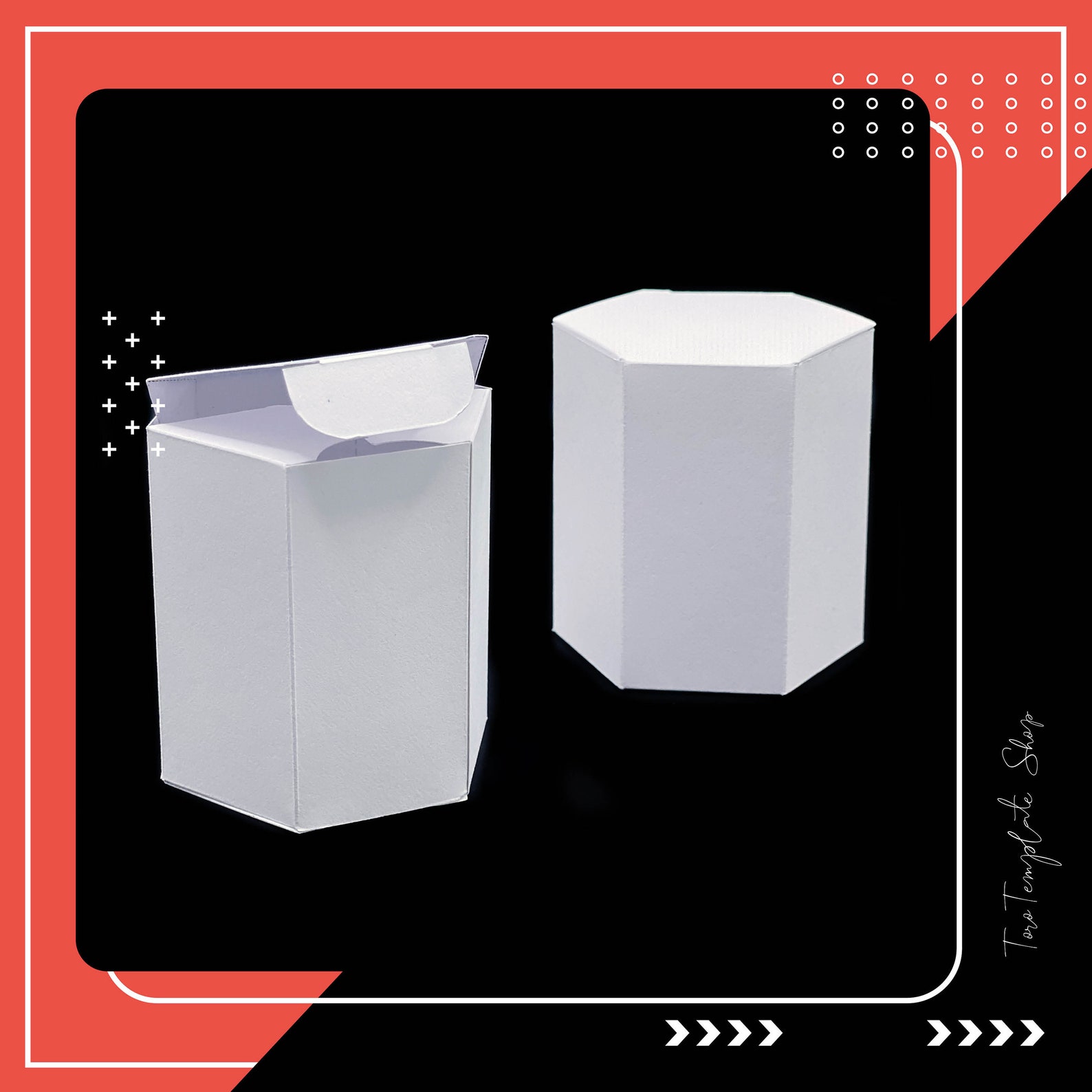 Hexagon Box Template, Gift Box Template, Jewelry Box Template, Cookies ...