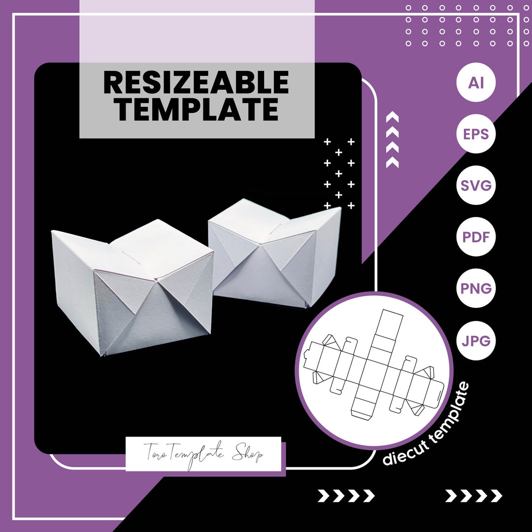 Cat Ear Box Template, Gift Box Template, Candy Box Template, Cookies ...