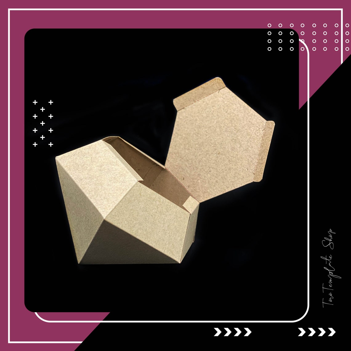 Diamond Shape Box Template, Gift Box Template, Candy Box Template ...