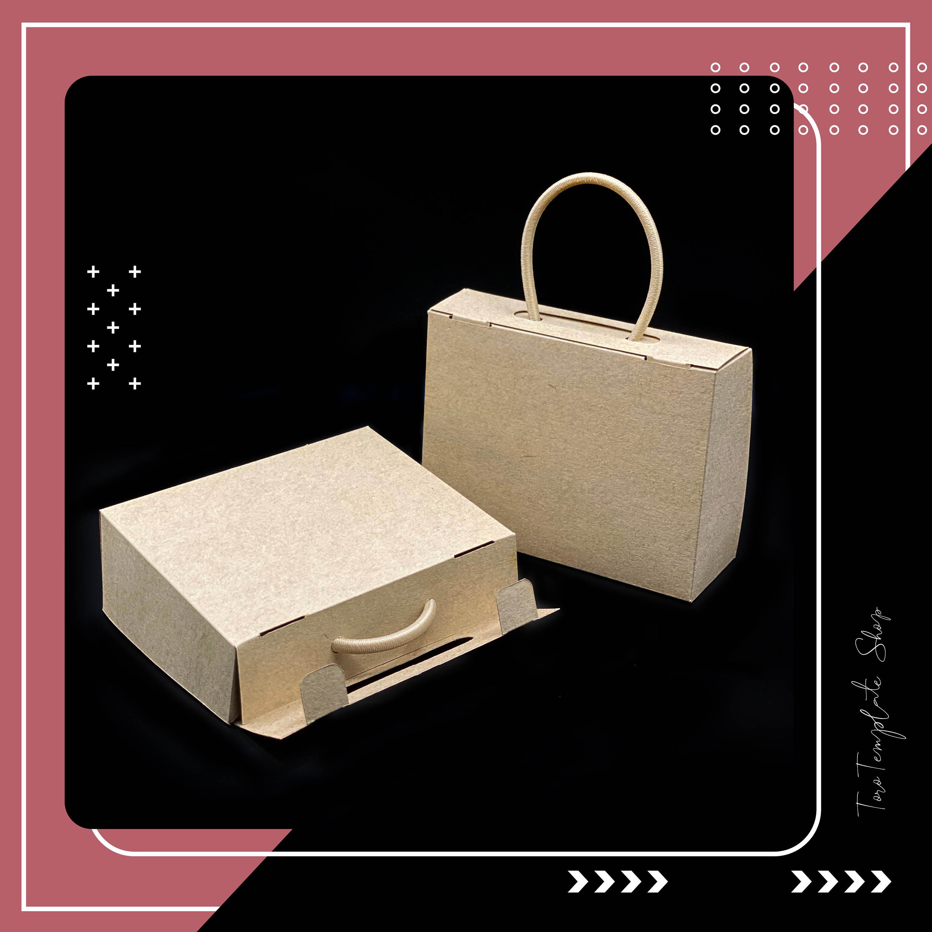 Box With Handle Template, Gift Box Template, Candy Box Template ...