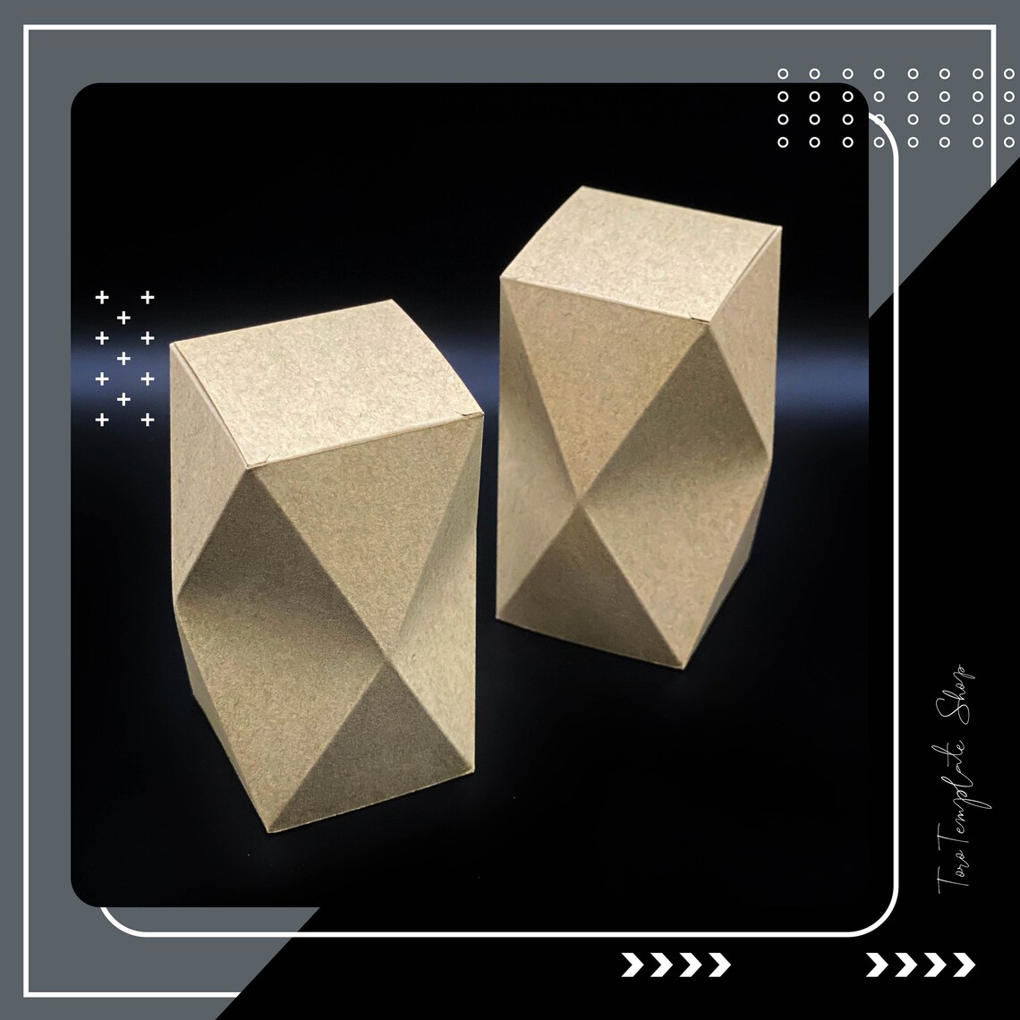 Crystal Shape Box Template, Cookies Box Template, Gift Box Template ...