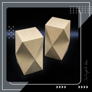 Crystal Shape Box Template, Cookies Box Template, Gift Box Template ...