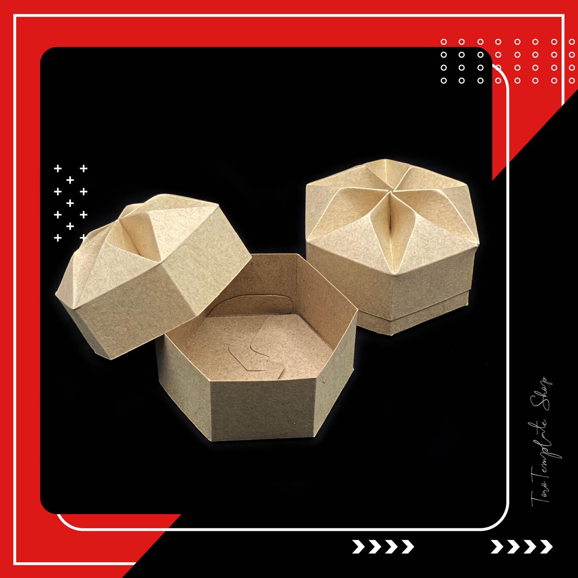 Hexagon Box Template, Gift Box Template, Candy Box Template, Cookies ...