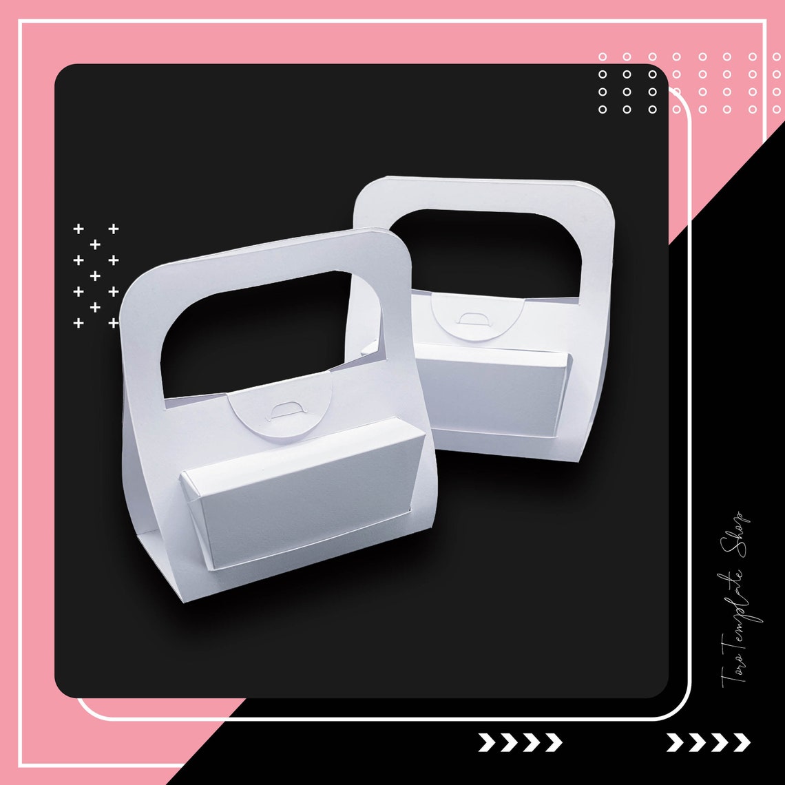 Food Box With Handle Template, Cookie Box Template, Resizeable Template ...