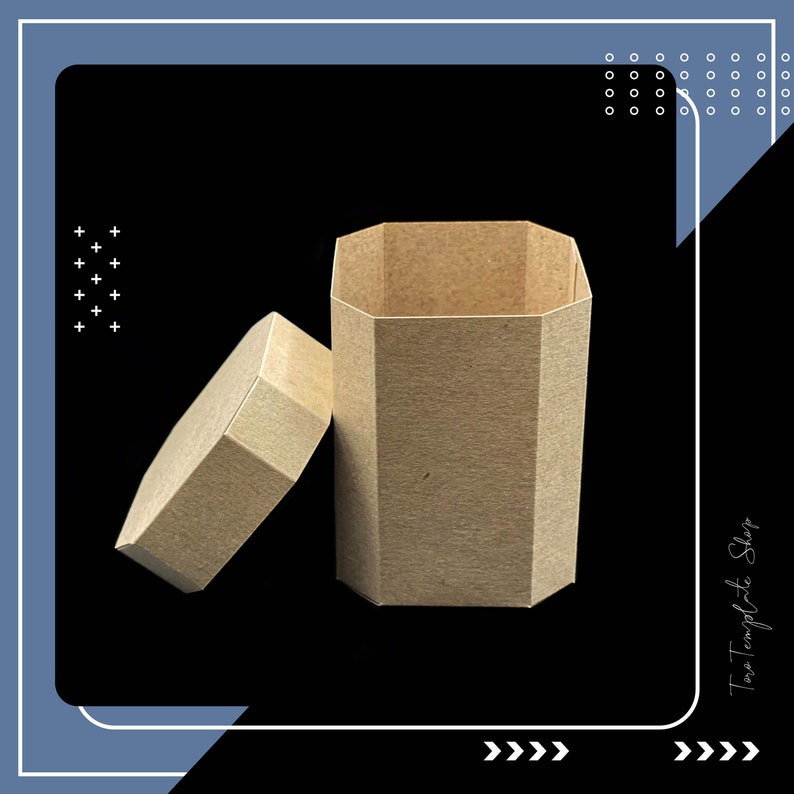 Octagon Box With Lid Template, Gift Box Template, Candy Box Template ...