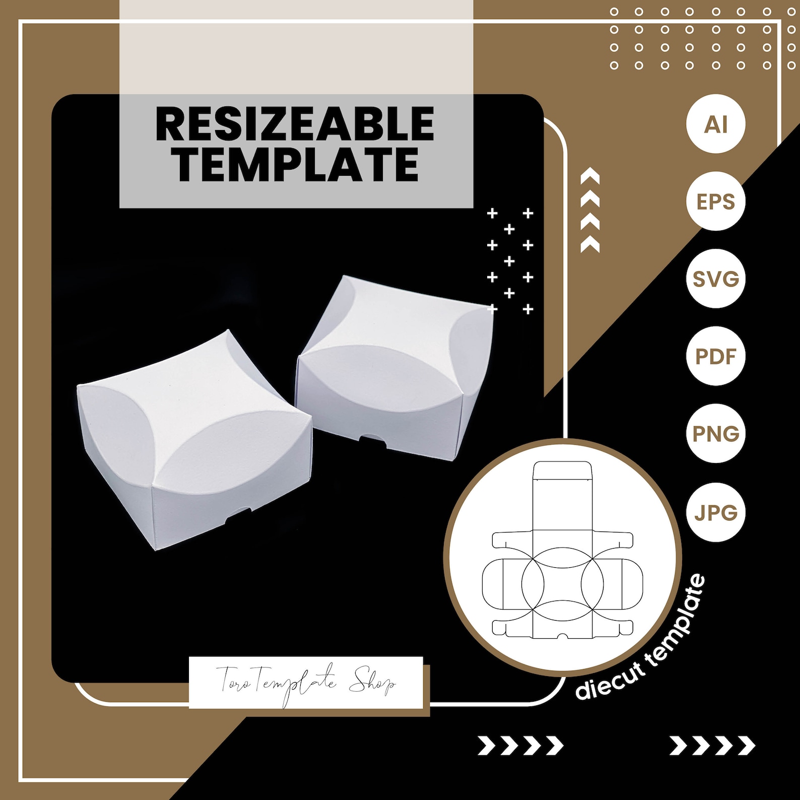 Rectangle Curved Corner Box Template, Gift Box Template, Candy Box ...