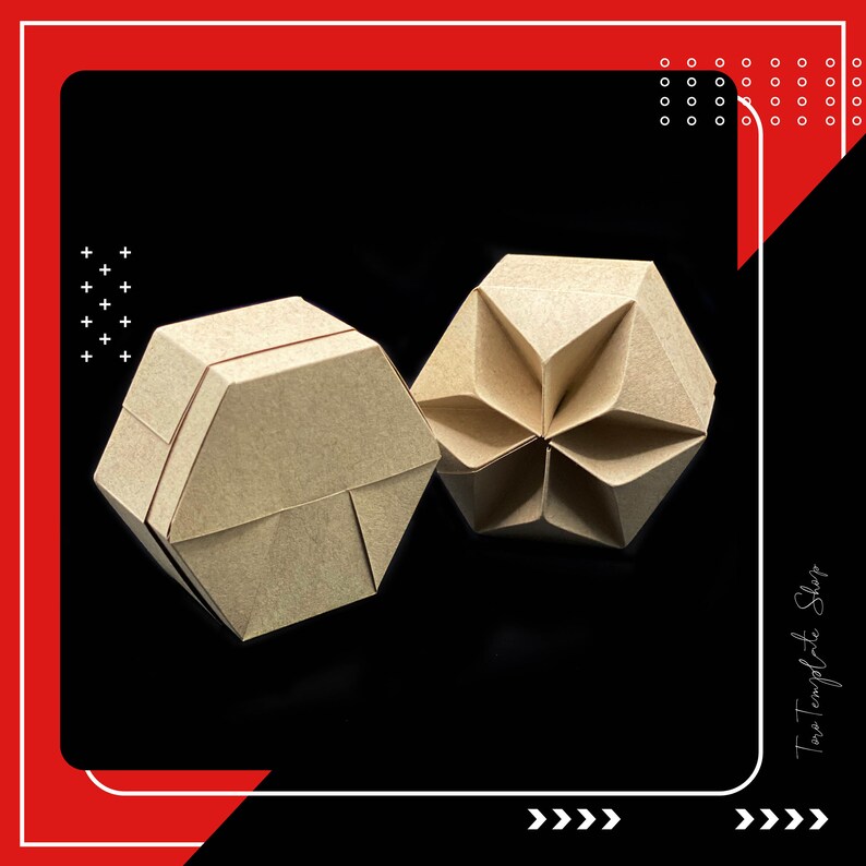 Hexagon Box Template, Gift Box Template, Candy Box Template, Cookies ...