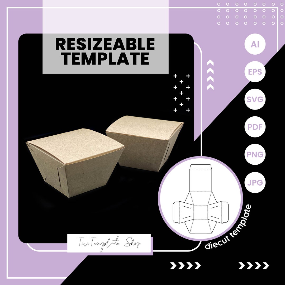 Trapezoid Box Template, Gift Box Template, Candy Box Template, Cookies ...