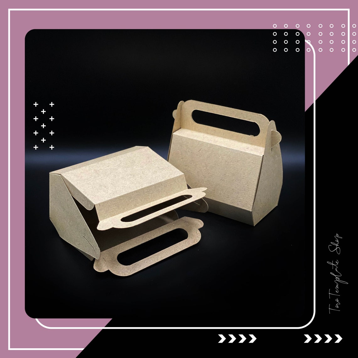 Box With Handle Template, Cookies Box Template, Gift Box Template ...