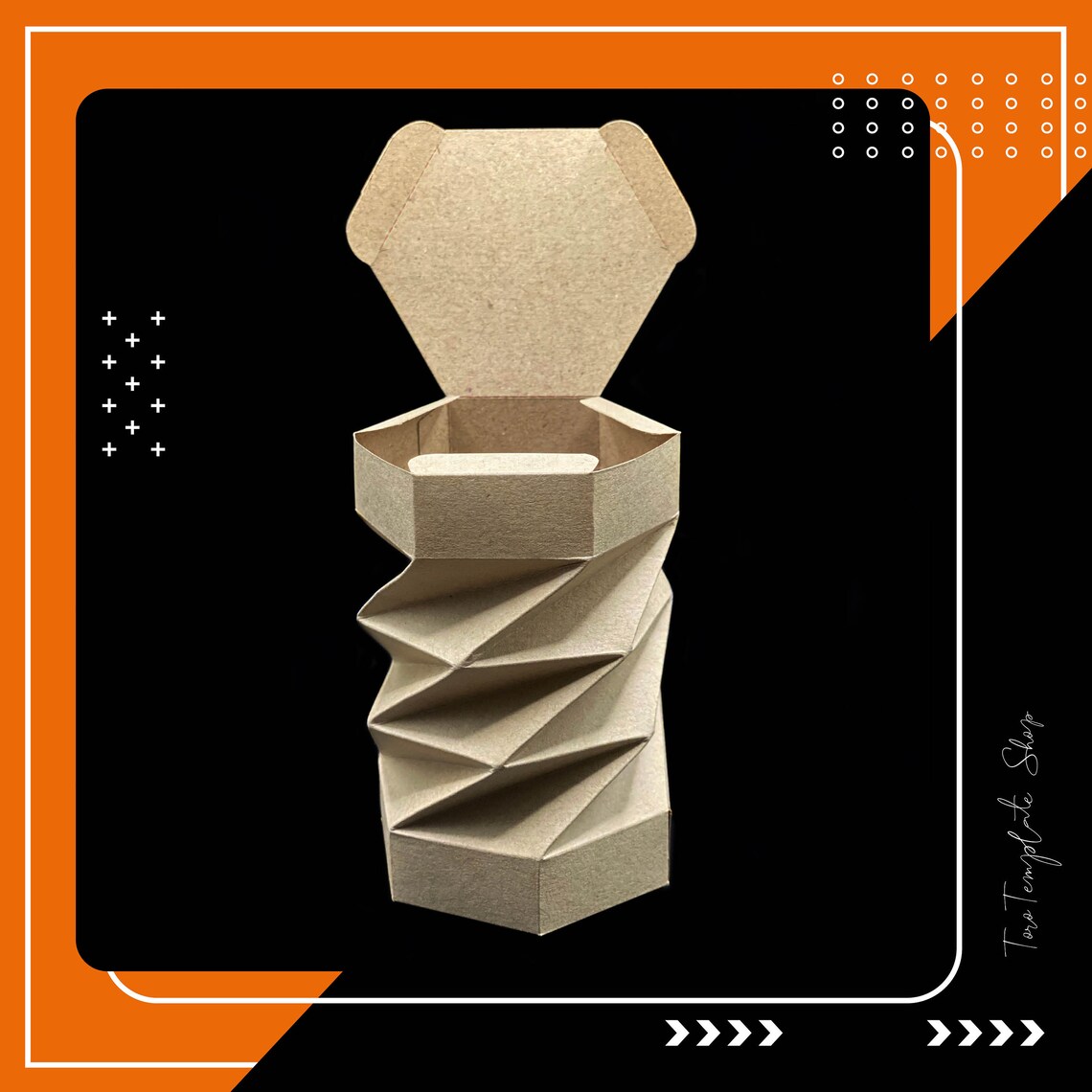 Hexagon Zigzag Box Template, Gift Box Template, Candy Box Template ...