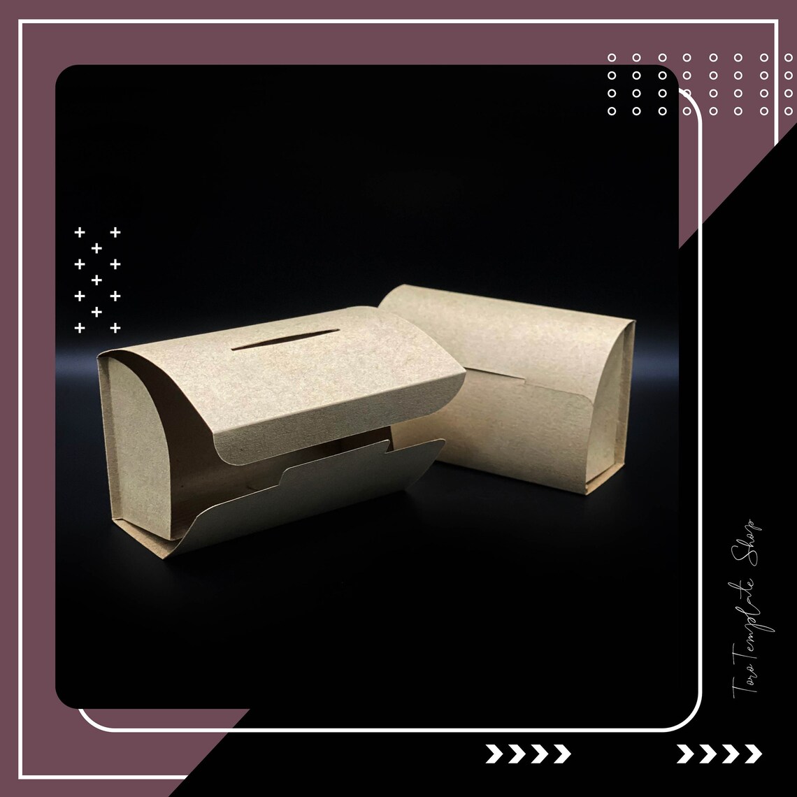 Curved Box Template Cookies Box Template Gift Box Template - Etsy