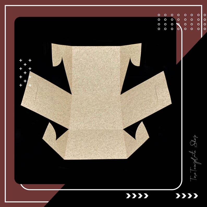 Square Box With Lid Template, Gift Box Template, Candy Box Template ...