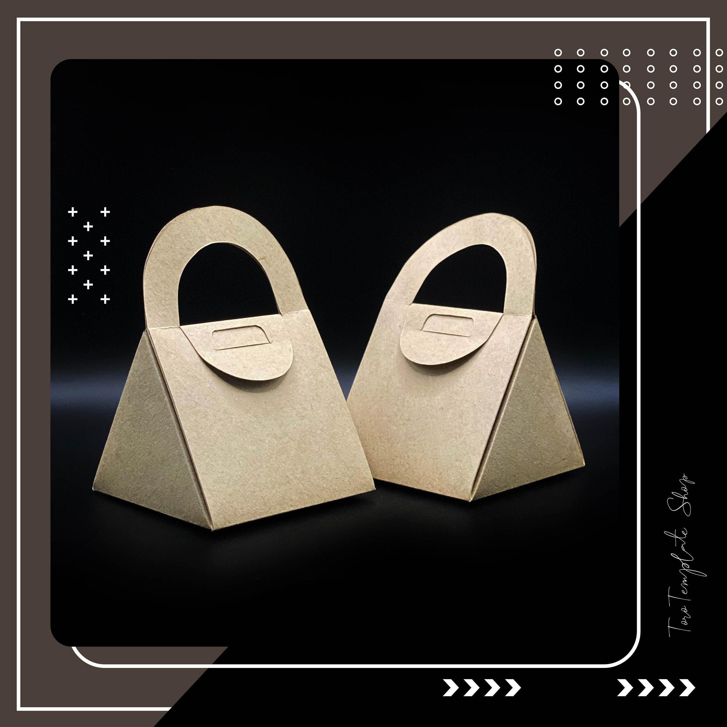 Triangle Box With Handle Template, Cookies Box Template, Gift Box ...