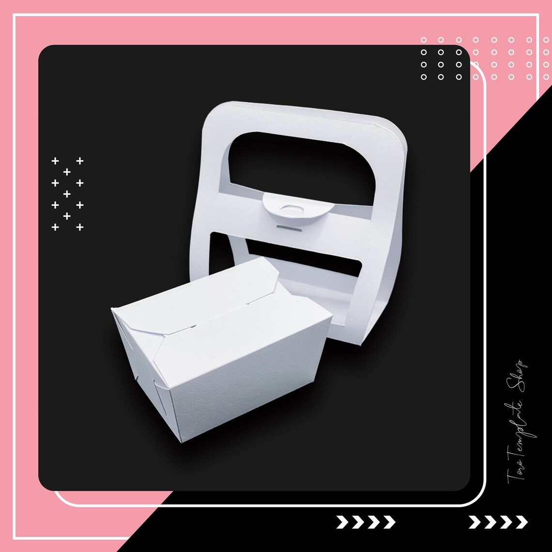 Food Box With Handle Template, Cookie Box Template, Resizeable Template ...
