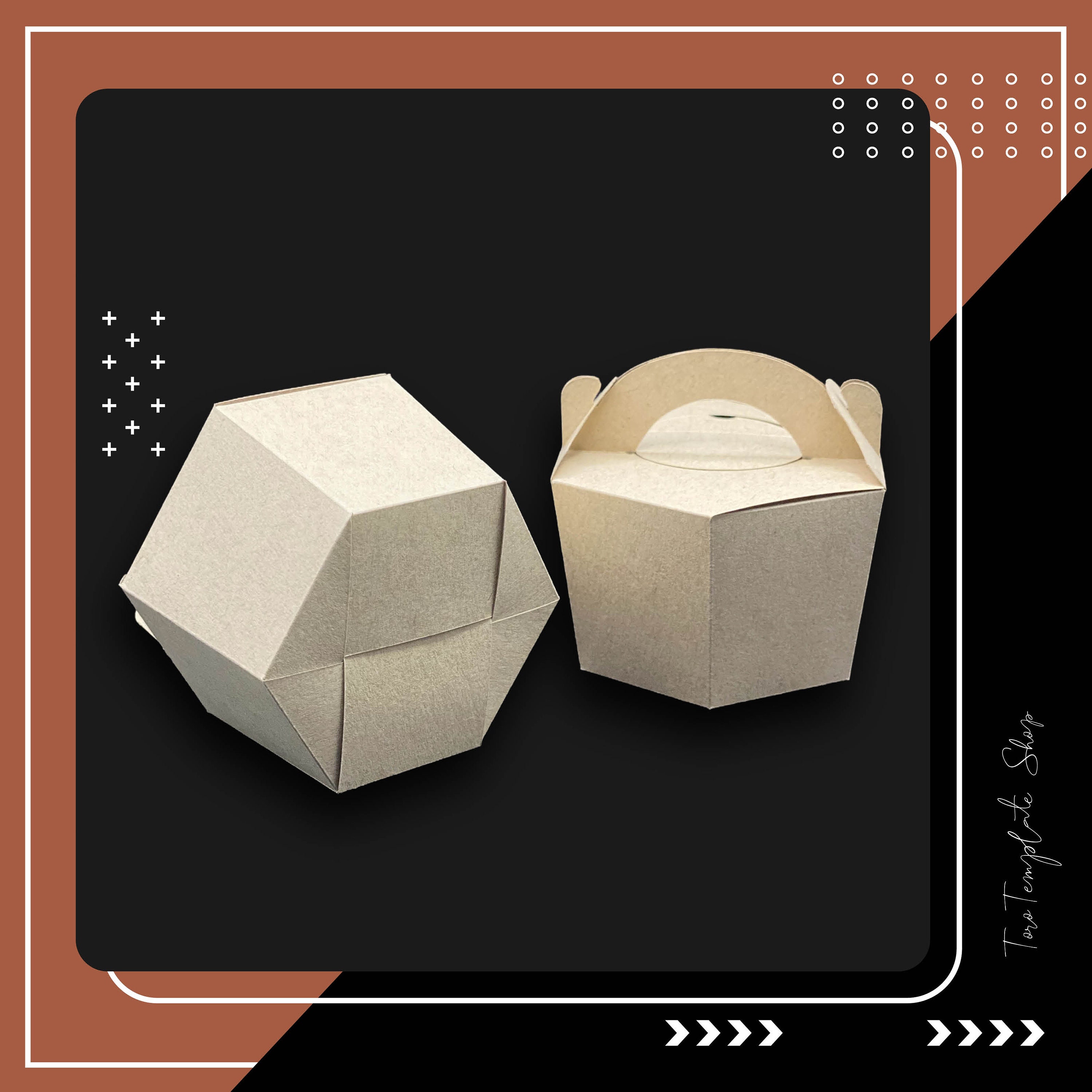 Hexagon Box With Handle Template, Gift Box Template, Candy Box Template ...