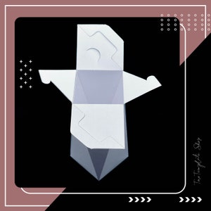 Angled Side Box With Handle Template, Gift Box Template, Candy Box ...