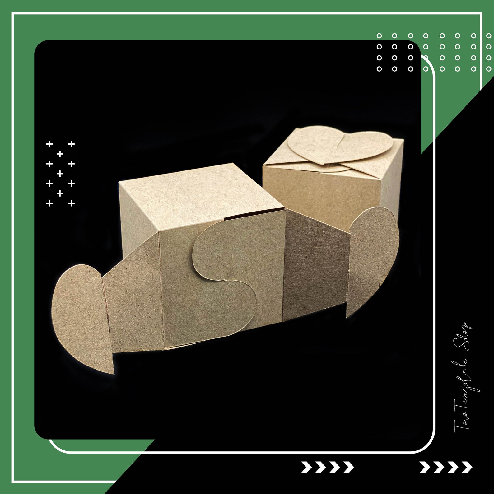 Heart Lock Box Template: Square Gift Box (digital Download) - Etsy