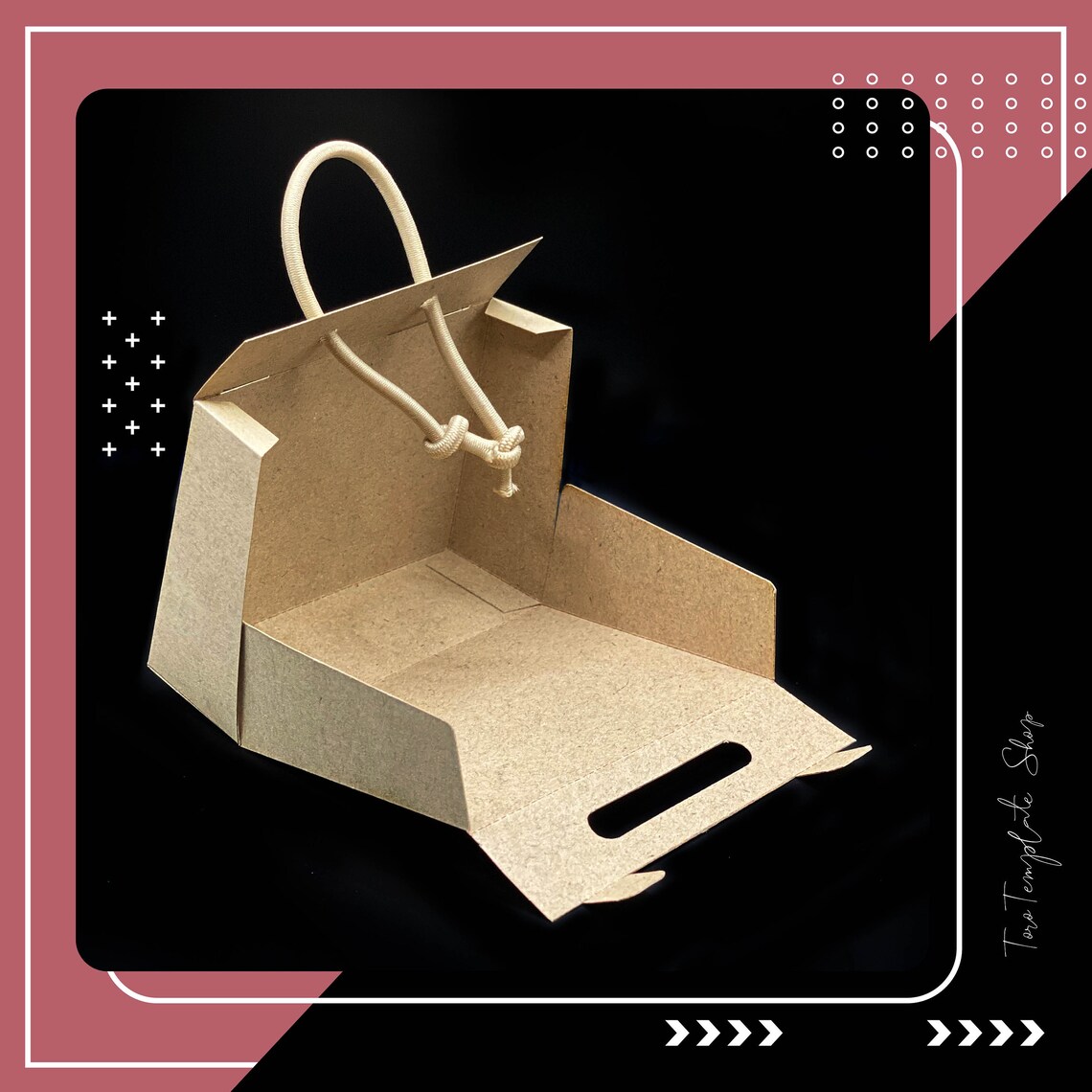 Box With Handle Template, Gift Box Template, Candy Box Template ...