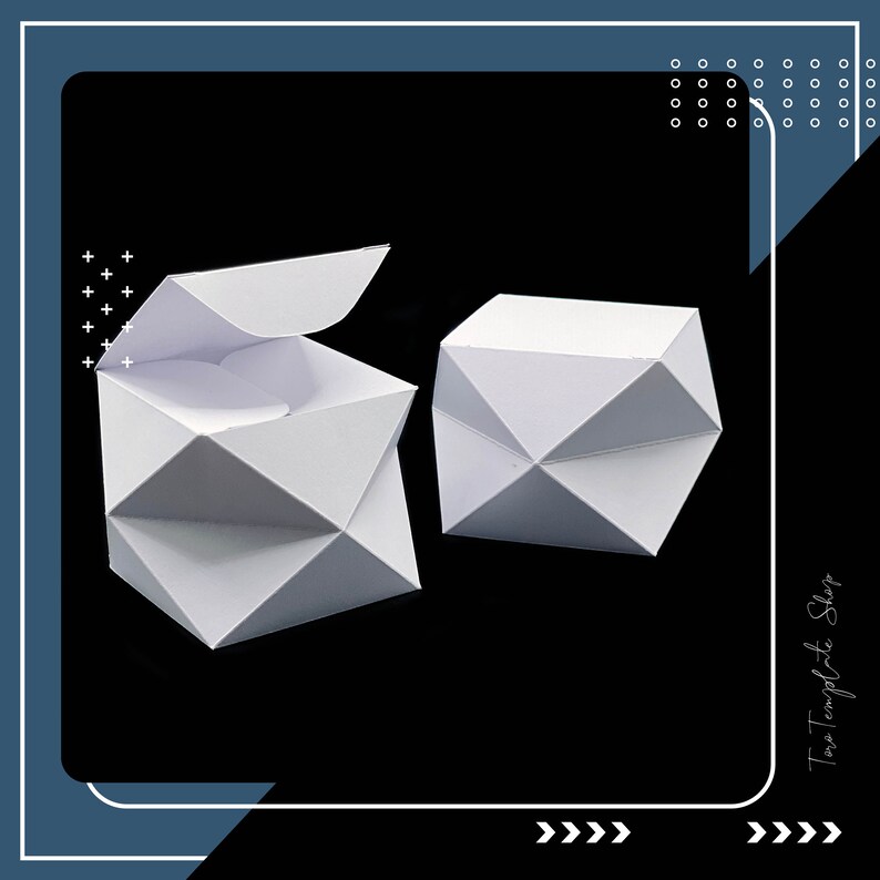 Square Crystal Box Template, Gift Box Template, Candy Box Template ...