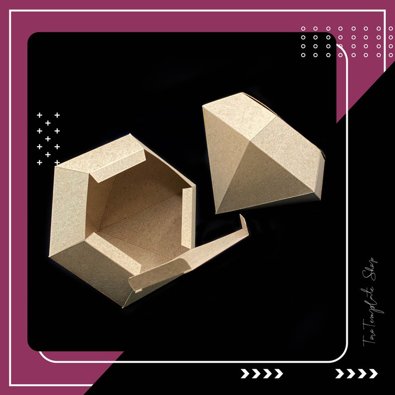 Diamond Shape Box Template, Gift Box Template, Candy Box Template ...