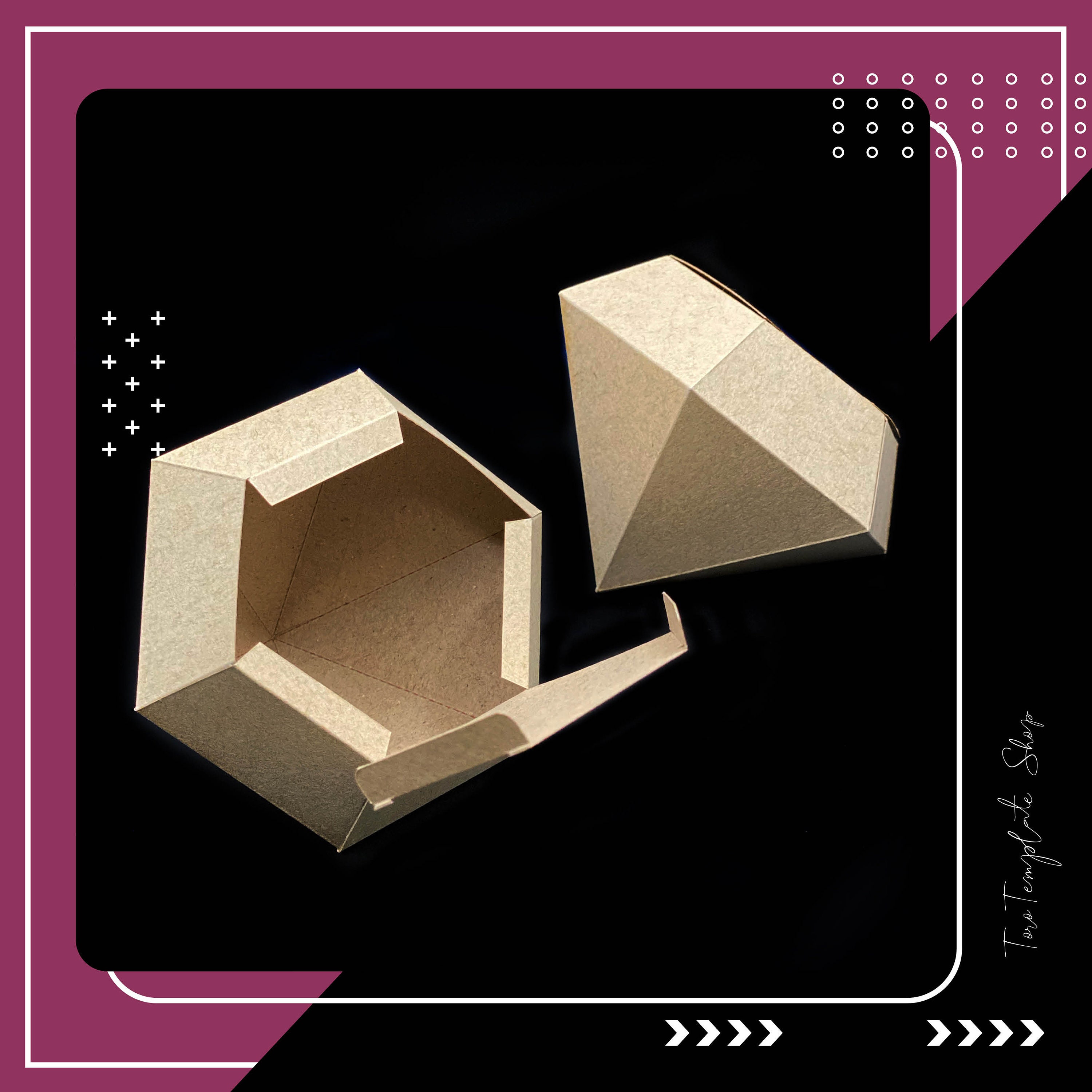 Diamond Shape Box Template, Gift Box Template, Candy Box Template ...